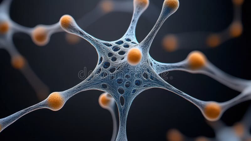 Abstract Neuron Structure on Dark Background Showcasing Connections and ...