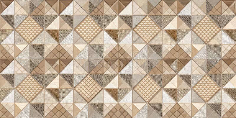 Abstract Neutral Tone Geometric Tile Pattern Design for Interior ...