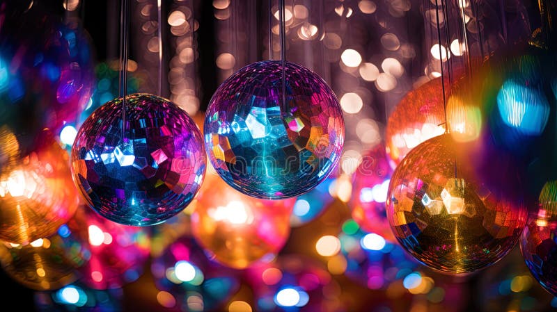 Abstract New Year S Balls and Lights Stock Illustration - Illustration ...
