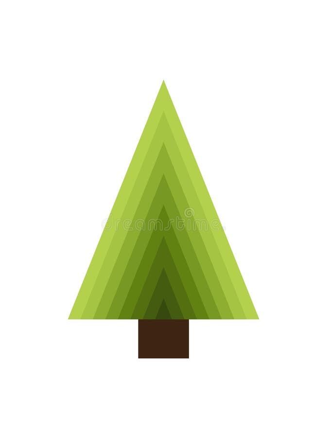 Abstract New Year Tree Made of Triangles and Trunk Stock Vector ...
