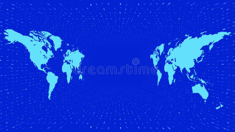Abstract News Background Lighting Lines Loop Animation Blue World Map ...