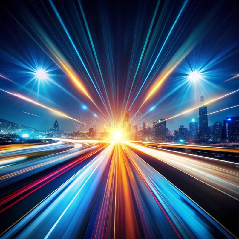 Abstract Night Acceleration Speed Motion Stock Illustration ...