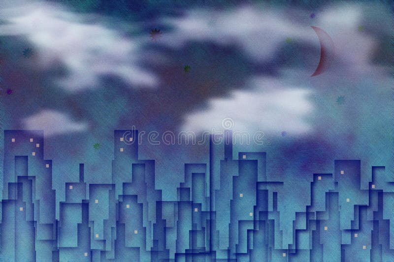Abstract night city stock illustration. Illustration of abstract ...