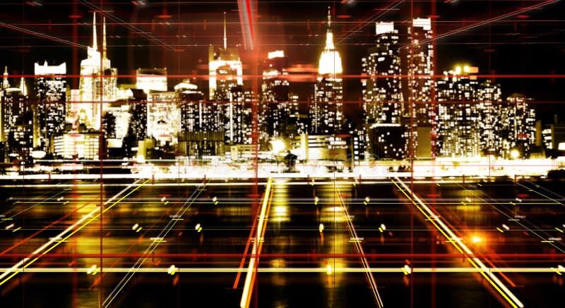 Abstract Night City Backdrop Stock Image - Image of cityscape, busy ...