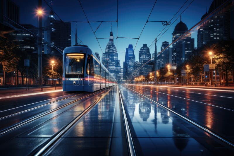 Abstract Night Cityscape Background. Smart City, Ai and Digital ...