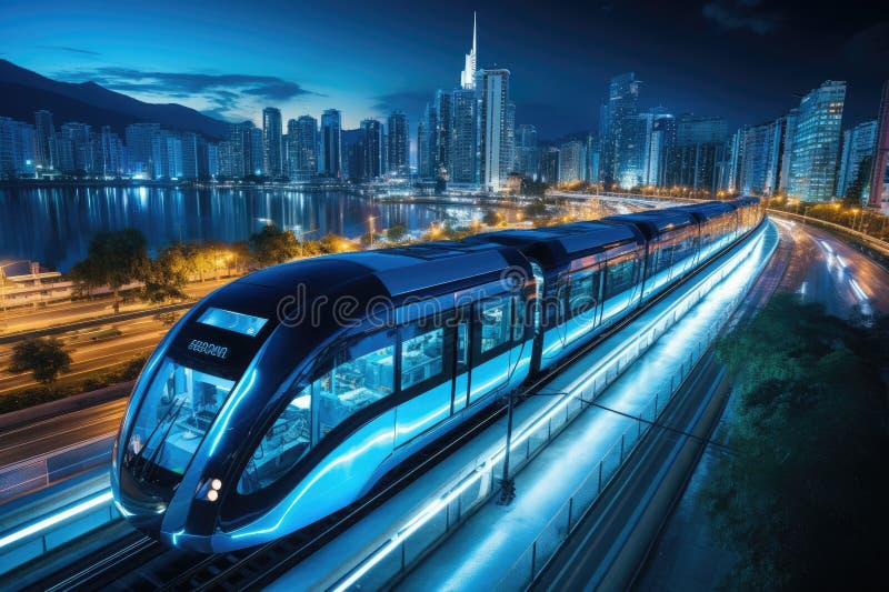 Abstract Night Cityscape Background. Smart City, Ai and Digital ...