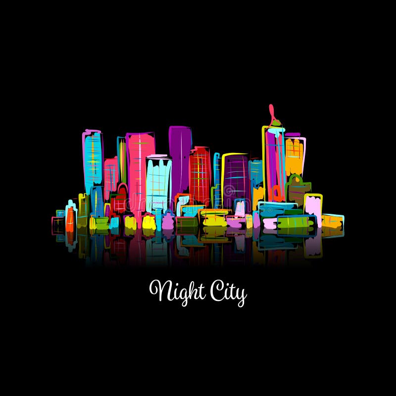 Cityscape Sketch, Seamless Pattern for Your Design Stock Vector ...