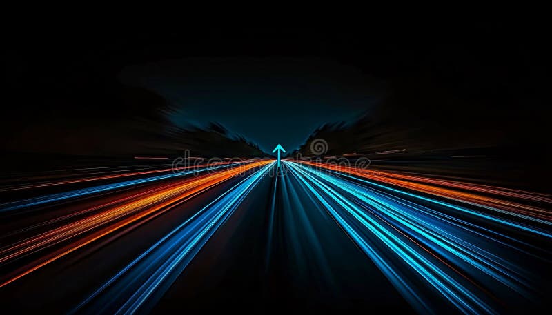 Abstract Night Highway Speed Light Trails, Forward High Quality Image ...