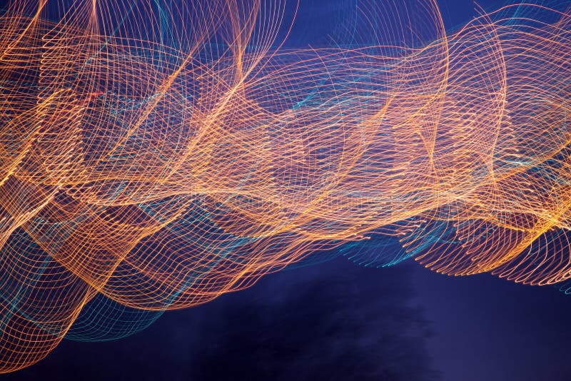 Abstract Night Light Wave Line Stock Image - Image of design, bizarre ...