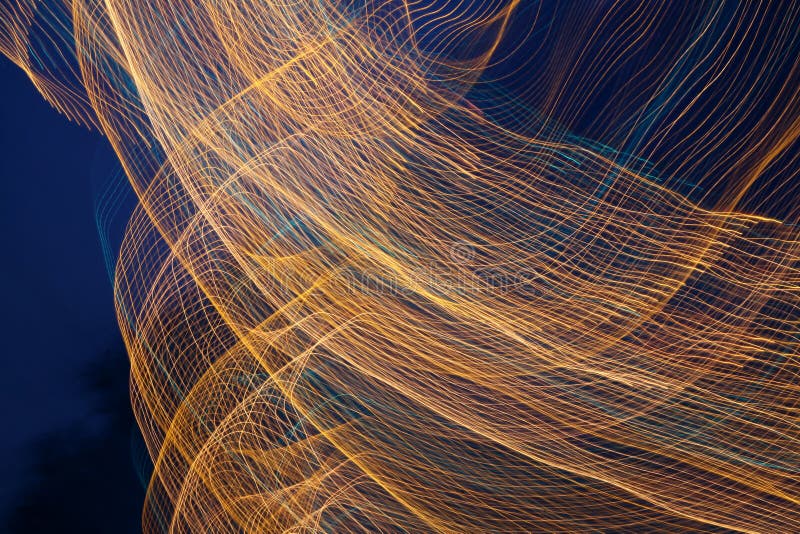 Abstract Night Light Wave Line Stock Image - Image of round, glamour ...