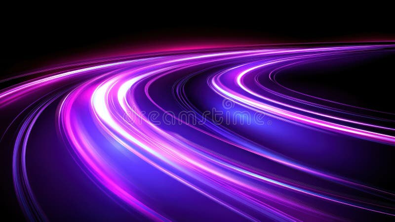 Abstract Night Road Curves with Light Trails Stock Illustration ...