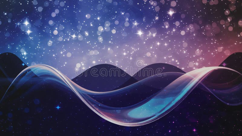 Abstract Night Sky Background, Cosmic Waves and High Quality Image ...
