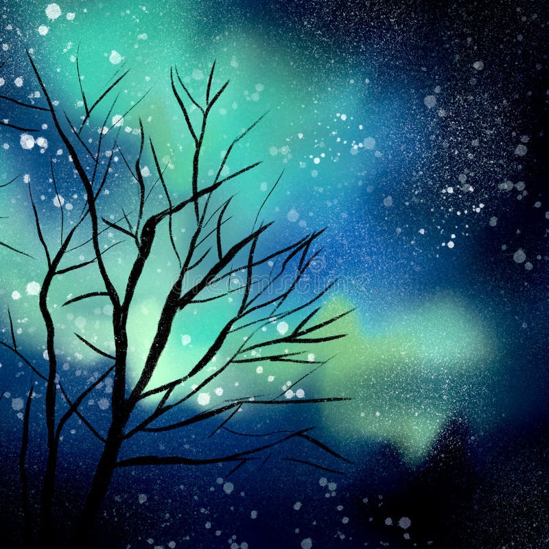 Space Nebula Tree Silhouette Stock Illustrations – 396 Space Nebula ...