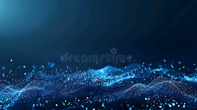 Abstract Night Sky with Blue Glowing Particles - AI Generated Stock ...