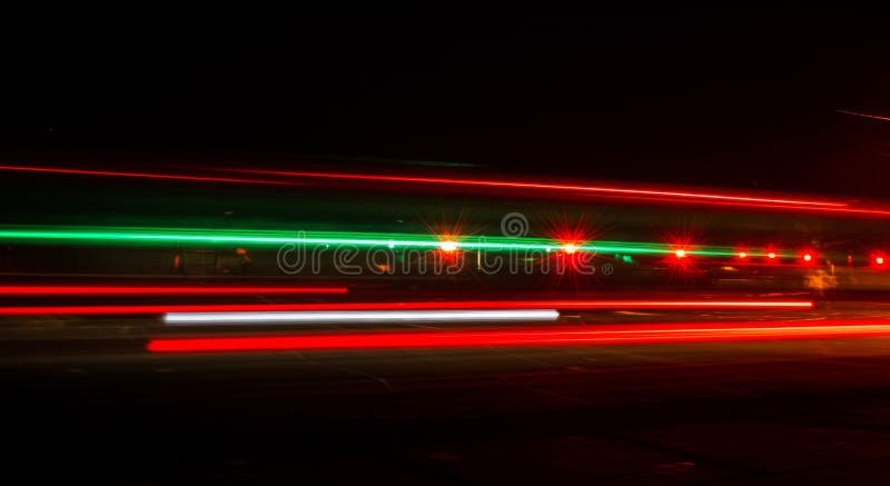 Abstract Night Traffic Light Trails Stock Illustration - Illustration ...