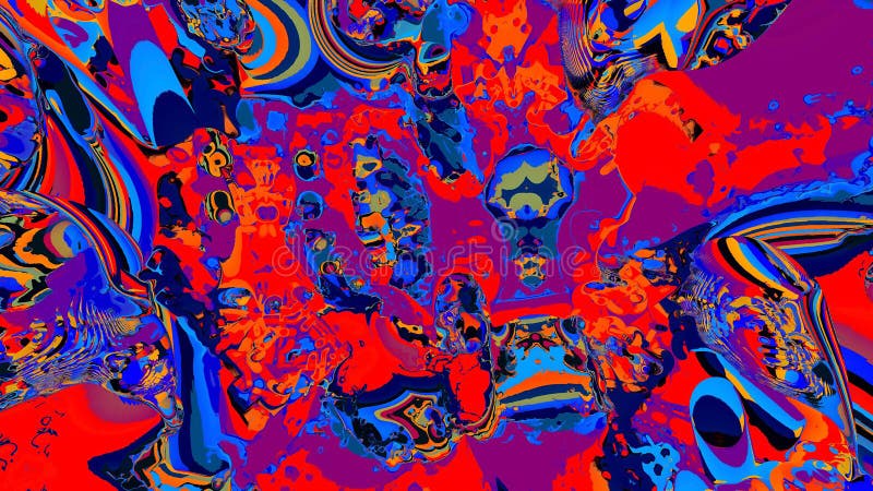 Abstract Non-ai Geometric Red Blue Ink Effect Pattern Illustration ...