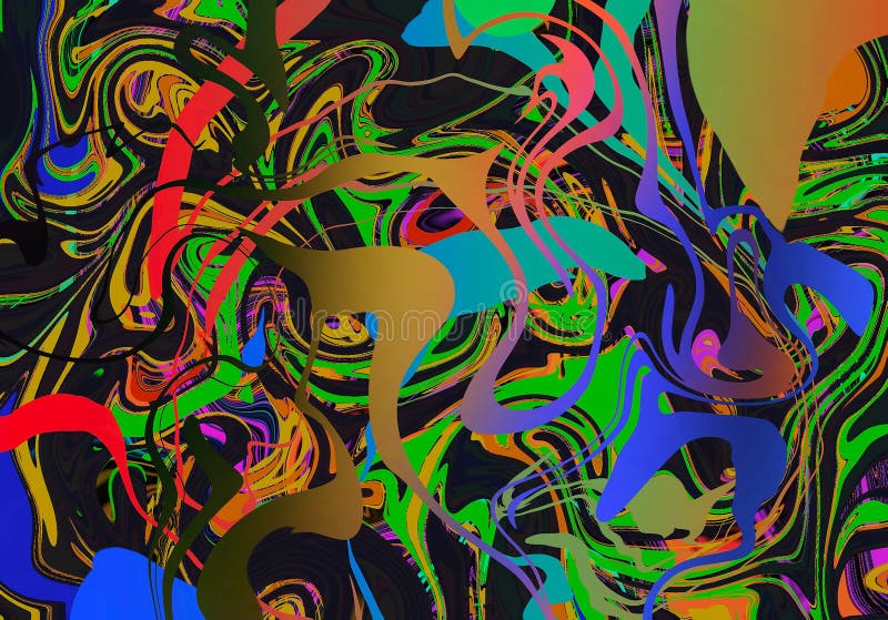 Abstract Non-ai Random Geometric Ink Splatter Illustration Stock ...