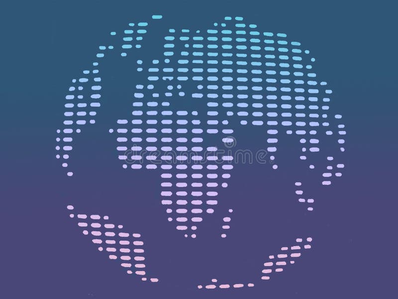 Abstract Non-ai World Map Globe Concept Illustration Background ...