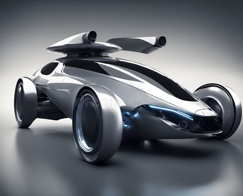Abstract Non-existent Futuristic Luxury Flying Car Design Stock Image ...