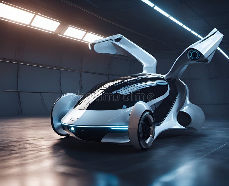 Abstract Non-existent Futuristic Luxury Flying Car Design Stock ...
