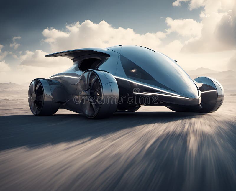 Abstract Non-existent Futuristic Luxury Flying Car Design Stock ...