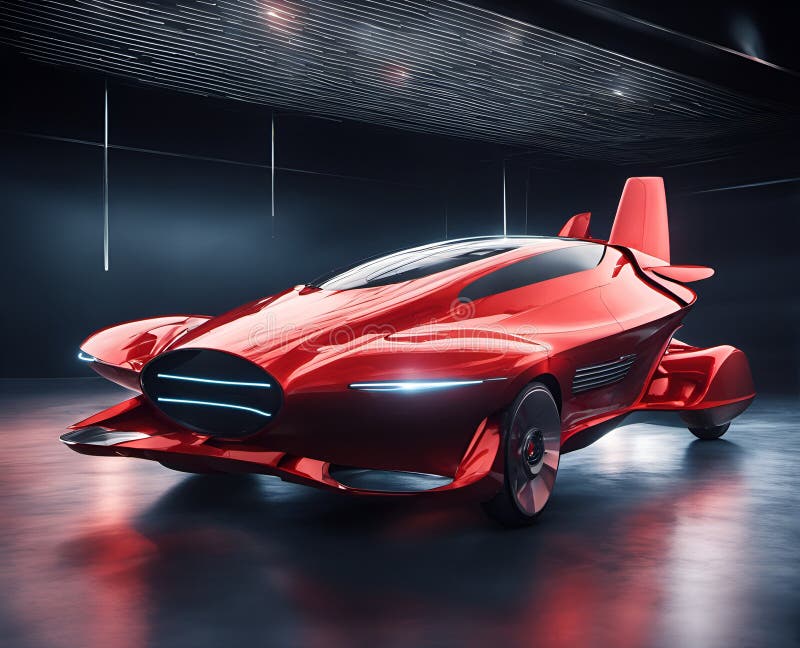 Abstract Non-existent Futuristic Luxury Flying Car Design Stock ...