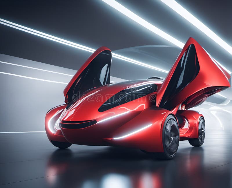 Abstract Non-existent Futuristic Luxury Flying Car Design Stock ...