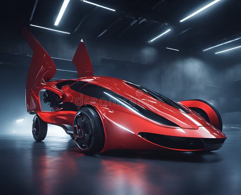 Abstract Non-existent Futuristic Luxury Flying Car Design Stock ...