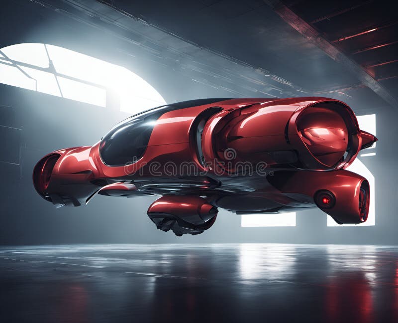 Abstract Non-existent Futuristic Luxury Flying Car Design Stock ...