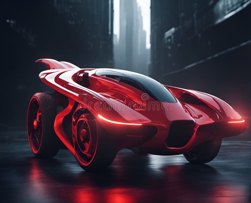 Abstract Non-existent Futuristic Luxury Flying Car Design Stock ...