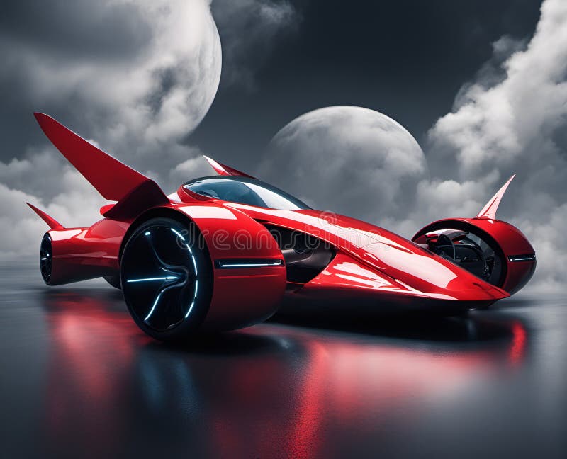 Abstract Non-existent Futuristic Luxury Flying Car Design Stock ...