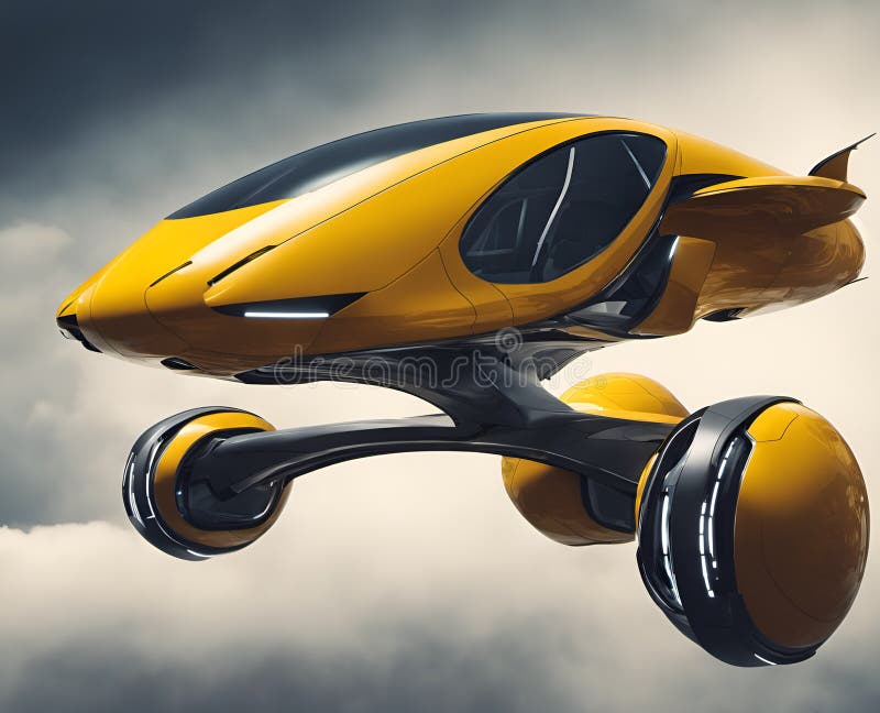 Abstract Non-existent Futuristic Luxury Flying Car Design Stock ...