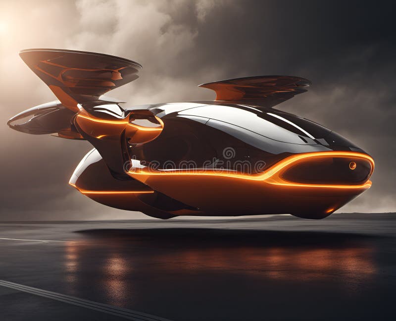 Abstract Non-existent Futuristic Luxury Flying Car Design Stock ...