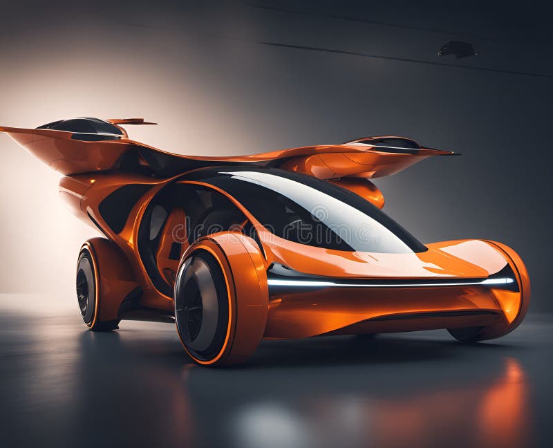 Abstract Non-existent Futuristic Luxury Flying Car Design Stock ...