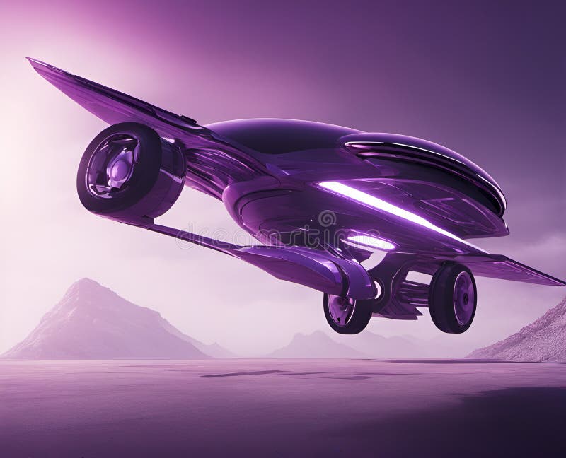 Abstract Non-existent Futuristic Luxury Flying Car Design Stock ...