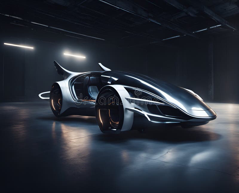 Abstract Non-existent Futuristic Luxury Flying Car Design Stock ...
