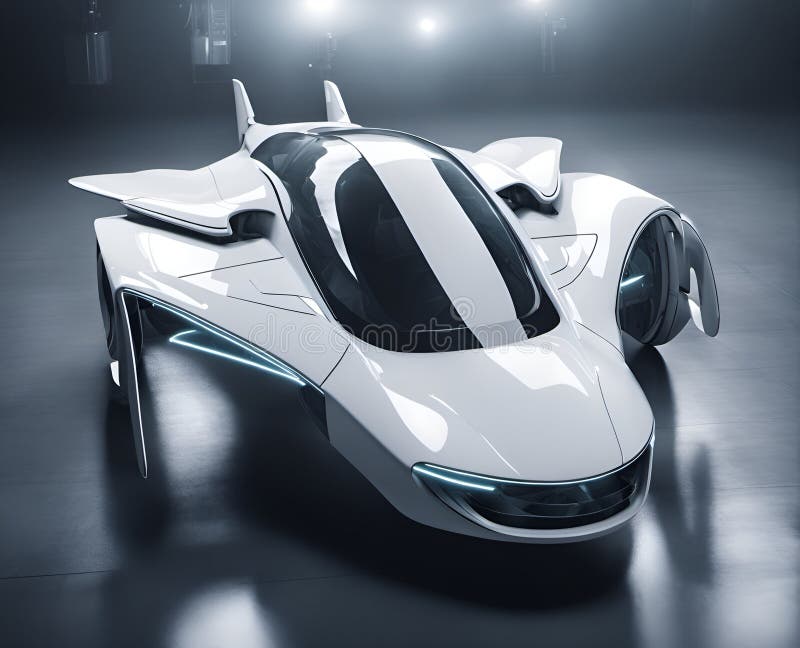 Abstract Non-existent Futuristic Luxury Flying Car Design Stock ...