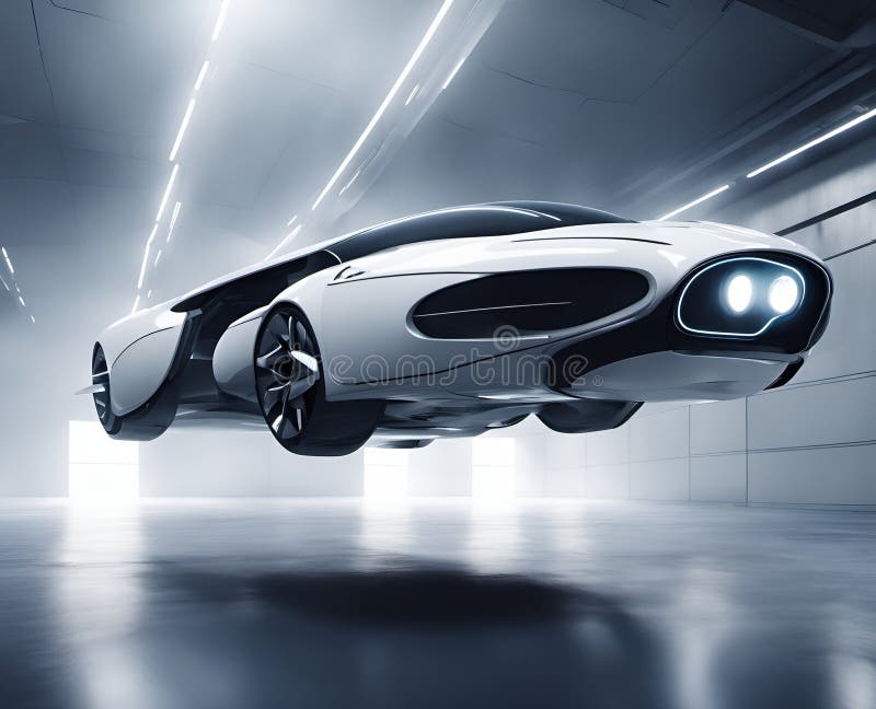 Abstract Non-existent Futuristic Luxury Flying Car Design Stock ...
