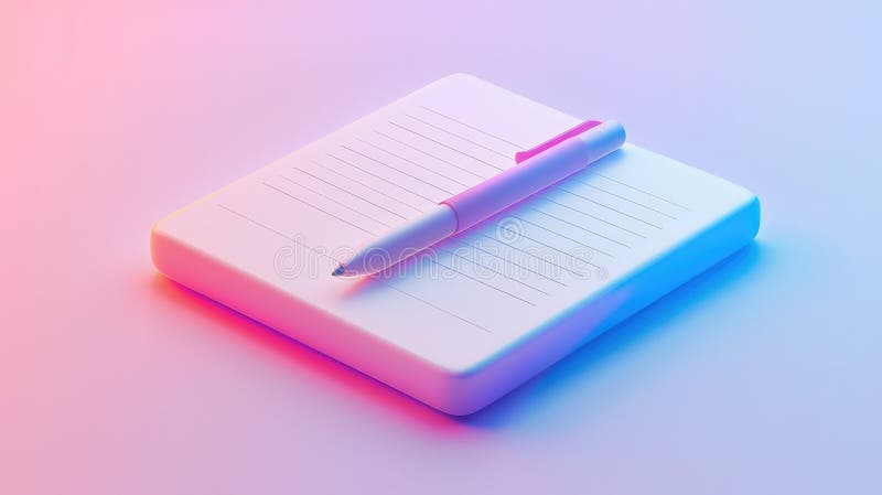 Abstract Notepad App Icon stock illustration. Illustration of white ...
