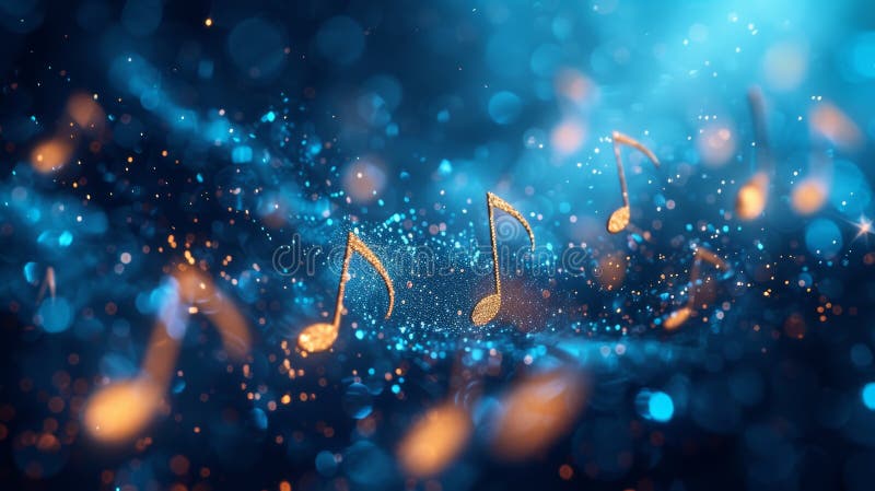 Abstract Notes Floating in a Cosmic Dance, Creating a Celestial Melody ...