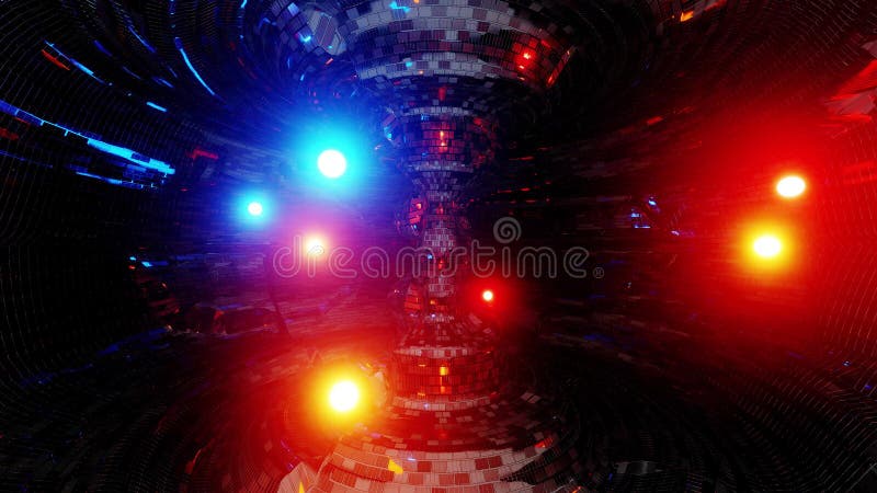 Abstract Nuclear Background with Glowing Particles Stock Illustration ...