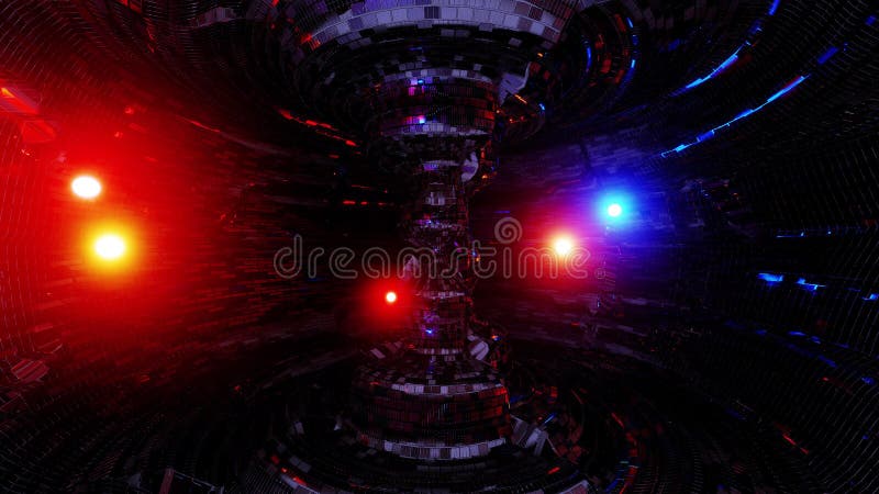 Abstract Nuclear Background with Glowing Particles Stock Illustration ...