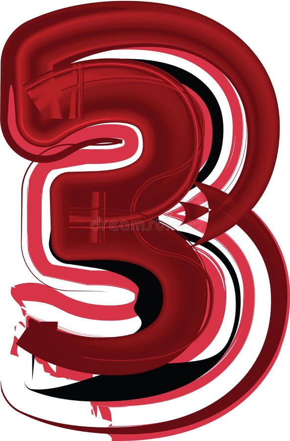 Abstract Number 3 stock vector. Illustration of script - 106789505