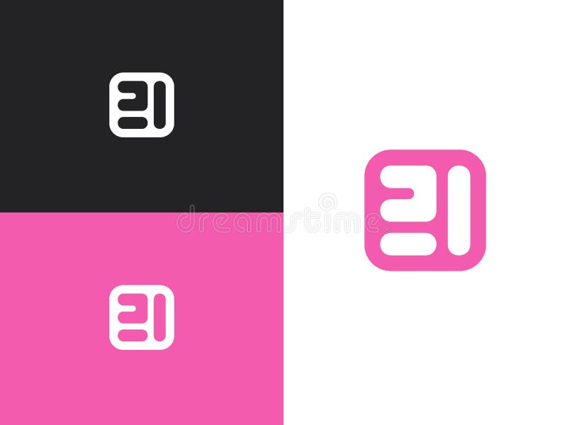 Abstract Number 3 Logo in Square Rounded Shape Stock Vector ...