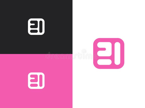 Abstract Number 3 Logo in Square Rounded Shape Stock Vector ...