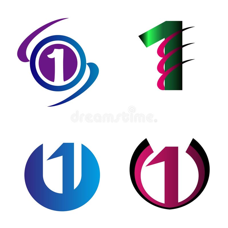 Abstract Number 1 Logo Symbol Icon Stock Illustration - Illustration of ...