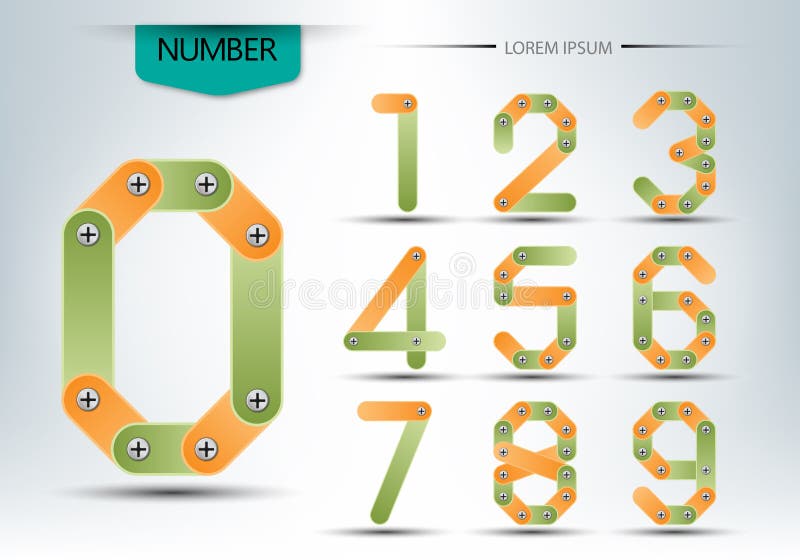 Abstract Number Set, Concept of Logo Vector Design Stock Illustration ...