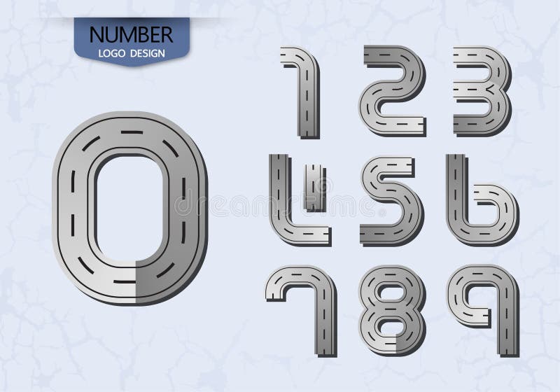 Abstract Number Set of Logo Road Style Vector Stock Vector ...