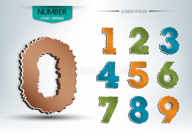 Abstract Number Set of Logo Vector Design Stock Illustration ...
