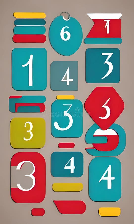 Abstract number shape 1234 stock illustration. Illustration of 1234 ...